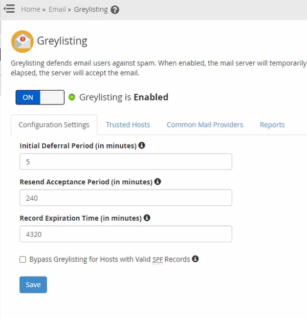 How to configure Greylisting (cPanel/WHM) | Hostwinds