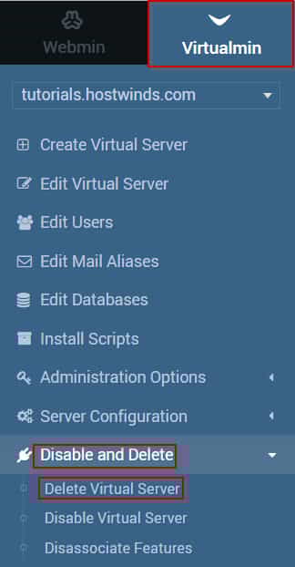 How to Delete a Virtual Server in Virtualmin | Hostwinds
