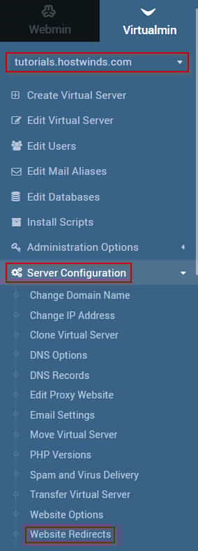 Come Creare Un Reindirizzamento In Virtualmin Hostwinds