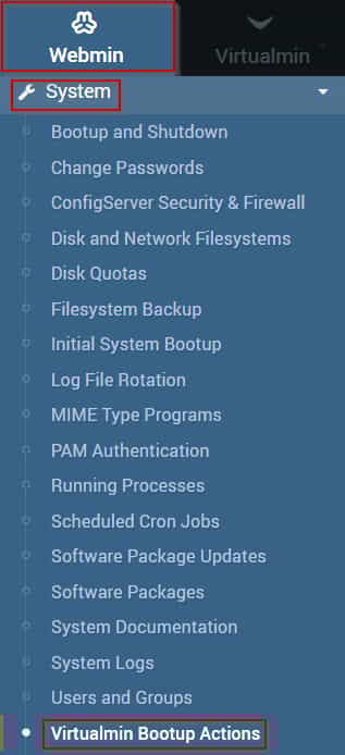 Define Custom Bootup Action in Virtualmin | Hostwinds
