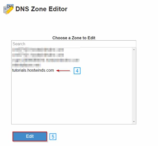 Editing a DNS Zone | Hostwinds