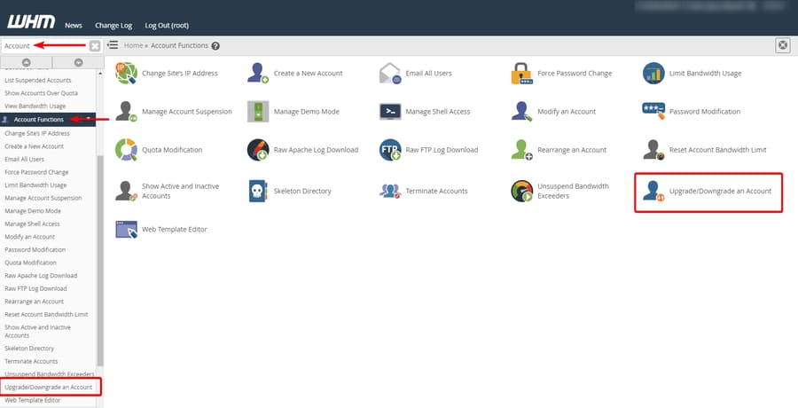 Upgrading/Downgrading An Account | Hostwinds
