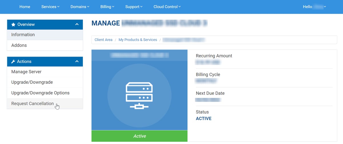 Service Cancellation | Hostwinds Documentation