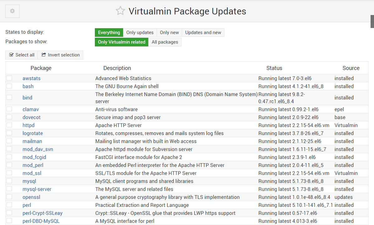 How to Update All Installed Packages Using Virtualmin | Hostwinds