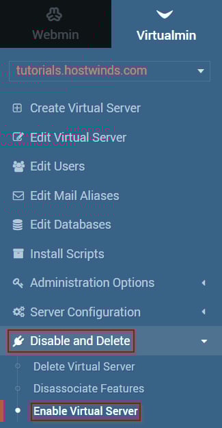 How To Re-Enable A Disabled Virtual Server In Virtualmin | Hostwinds