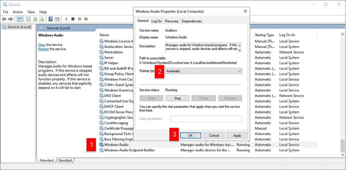 Como ativar o áudio no servidor Windows | Hostwinds