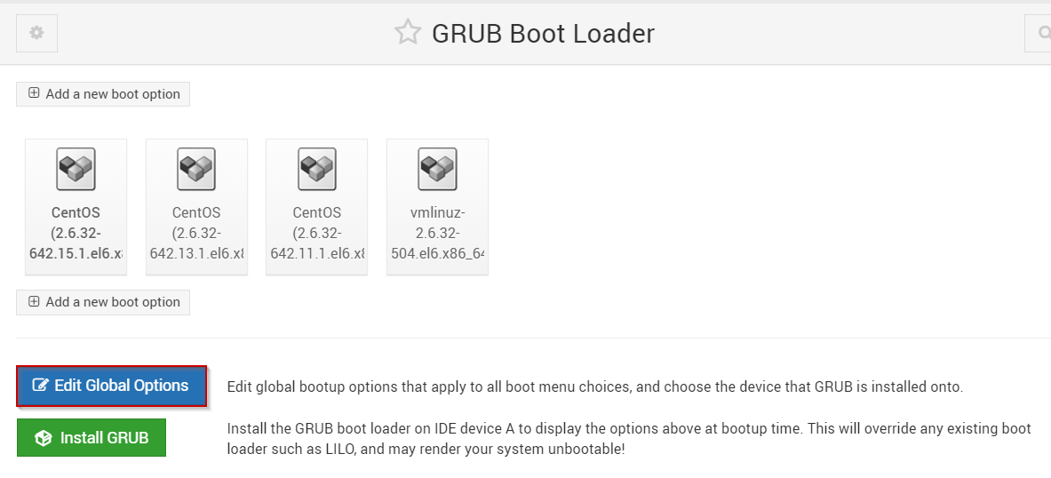 How To Edit Global GRUB Bootup Options Using Virtualmin Hostwinds